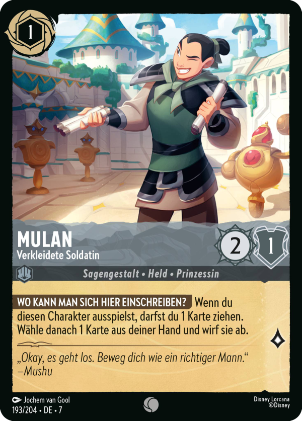 Mulan - Disguised Soldier - Mushu Report (Lorcana Wiki)