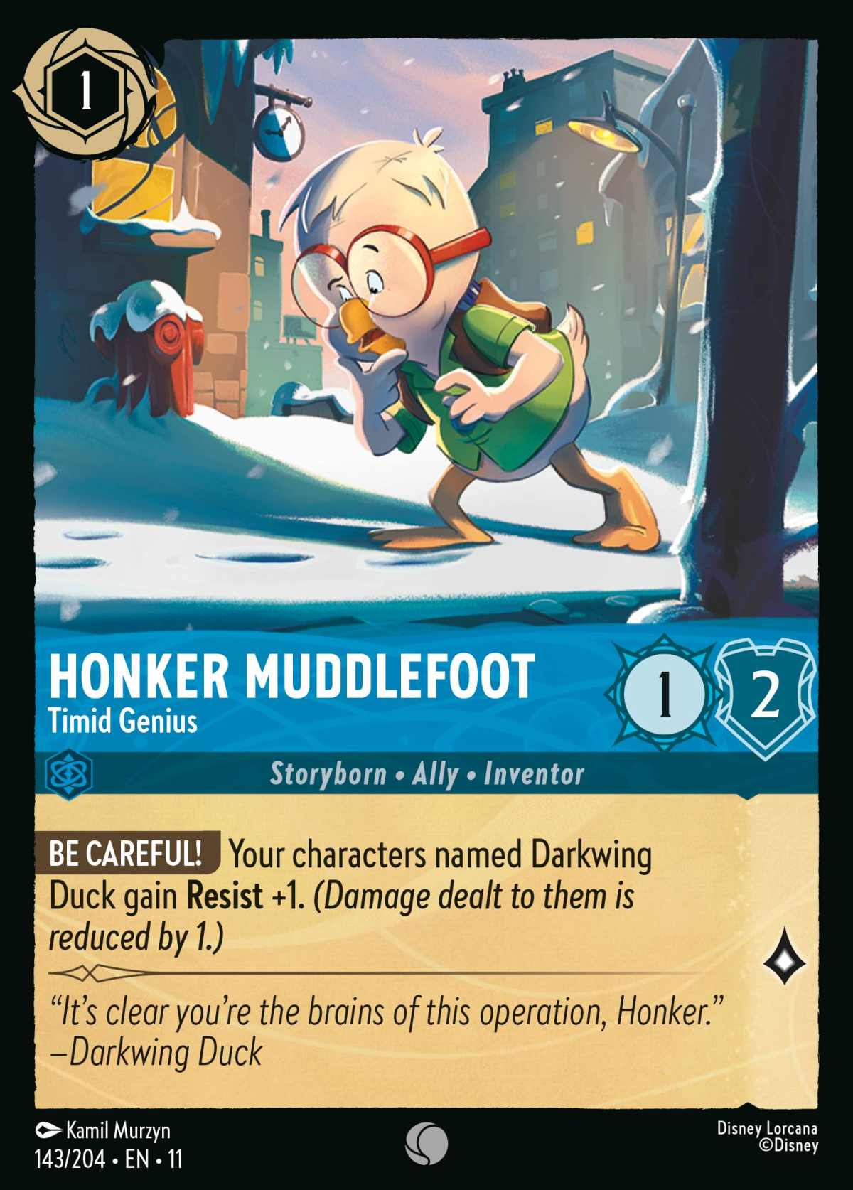 Honker Muddlefoot - Timid Genius - Mushu Report (Lorcana Wiki)