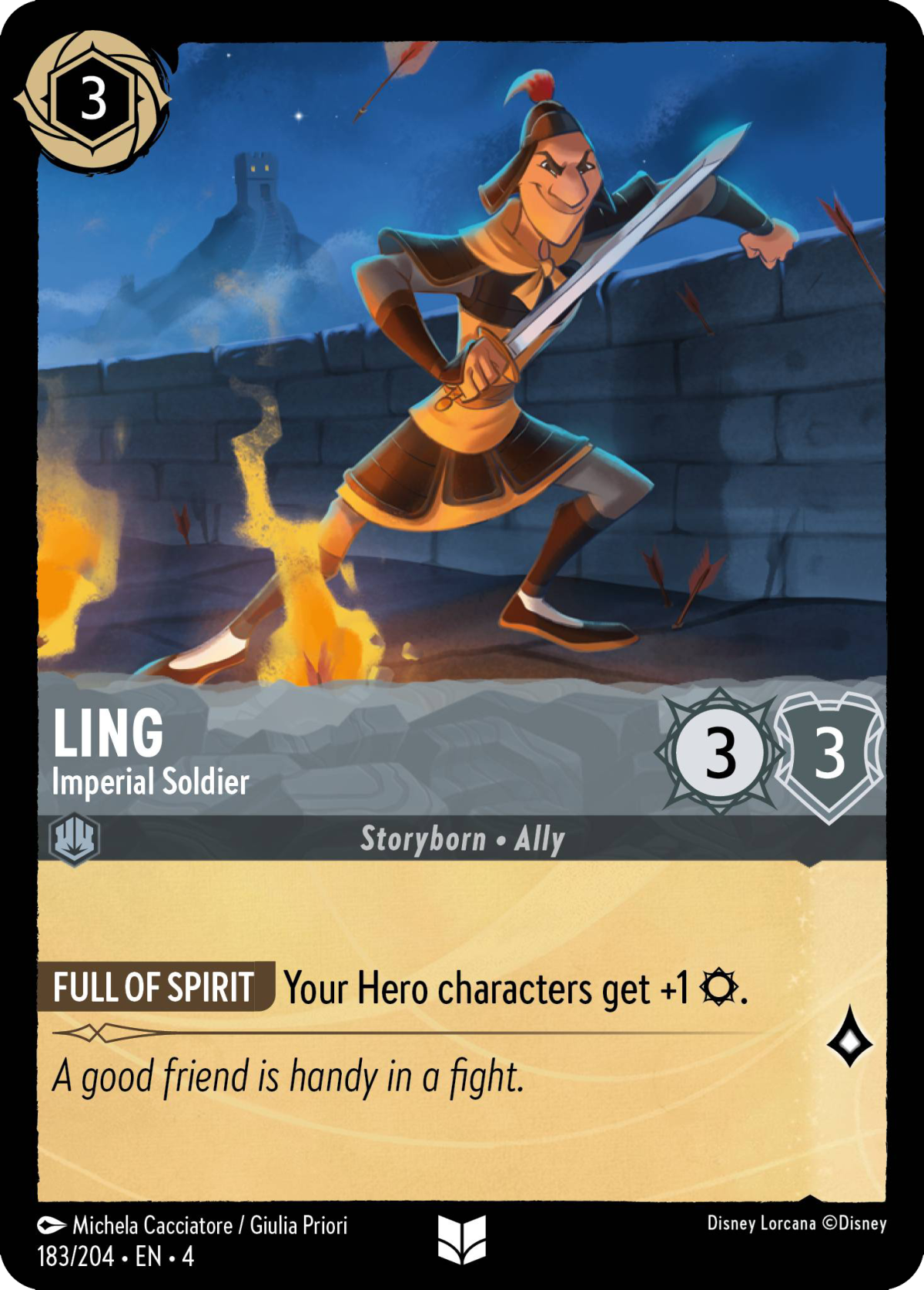 Ling - Imperial Soldier - Mushu Report (Lorcana Wiki)