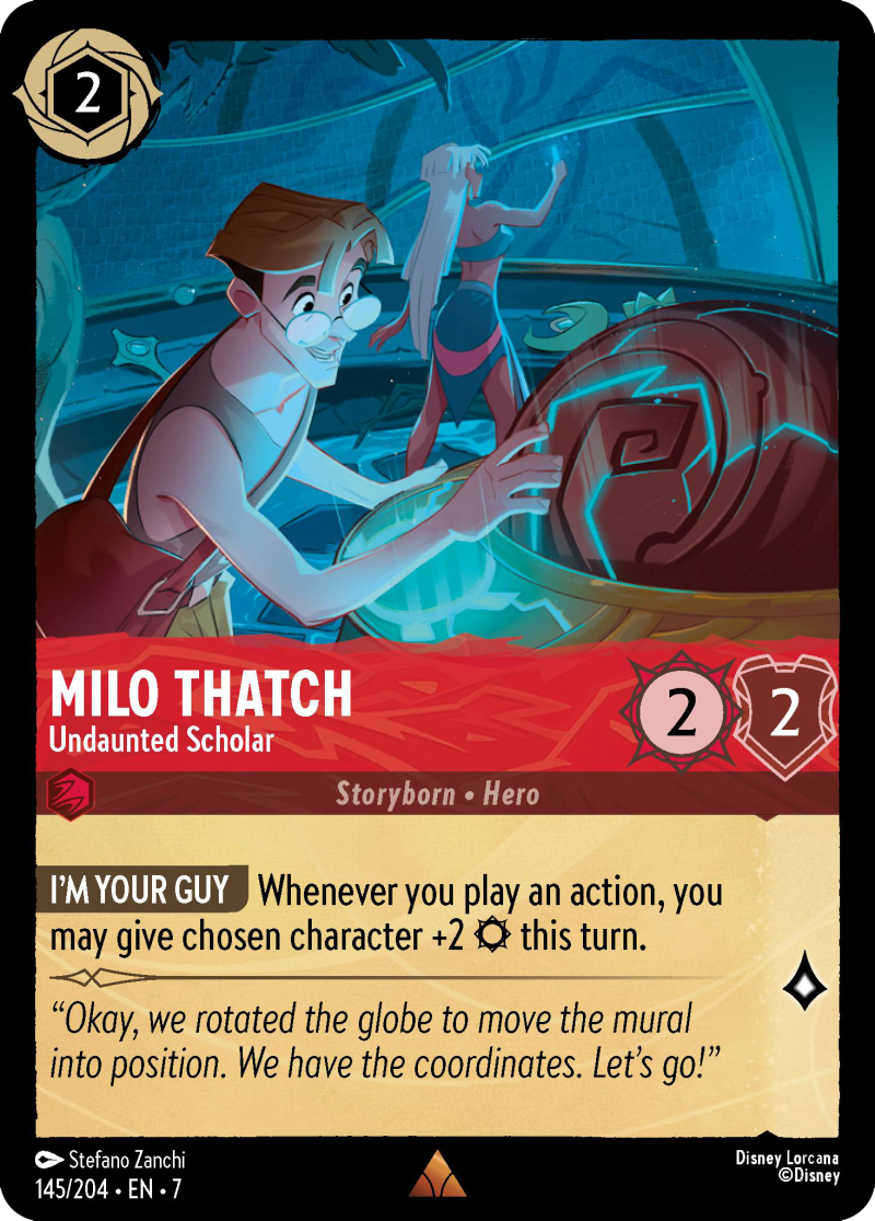 Milo Thatch - Undaunted Scholar - Mushu Report (Lorcana Wiki)