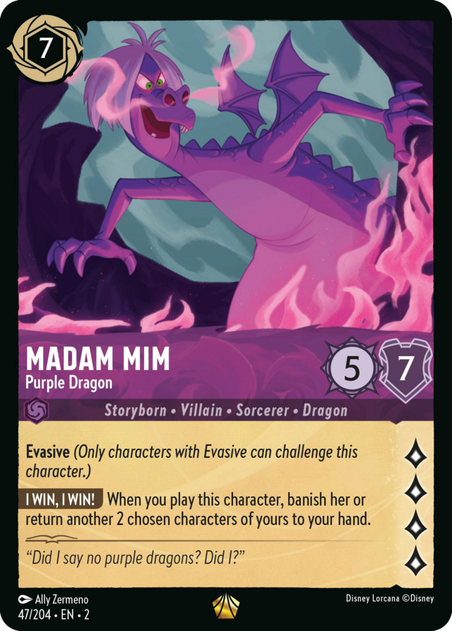 Madam Mim - Purple Dragon - Mushu Report (Lorcana Wiki)
