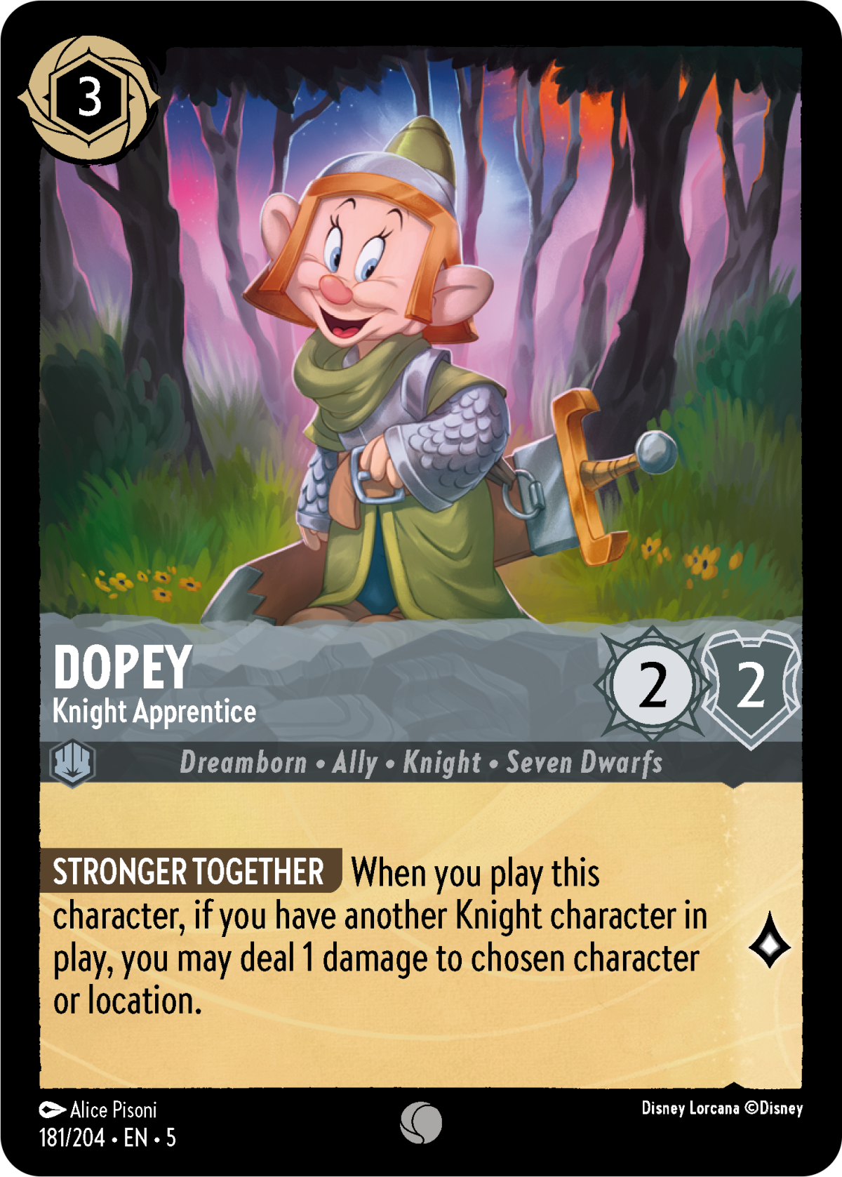 Dopey - Knight Apprentice - Mushu Report (Lorcana Wiki)