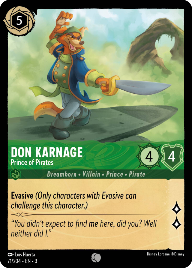 Don Karnage - Prince of Pirates - Mushu Report (Lorcana Wiki)