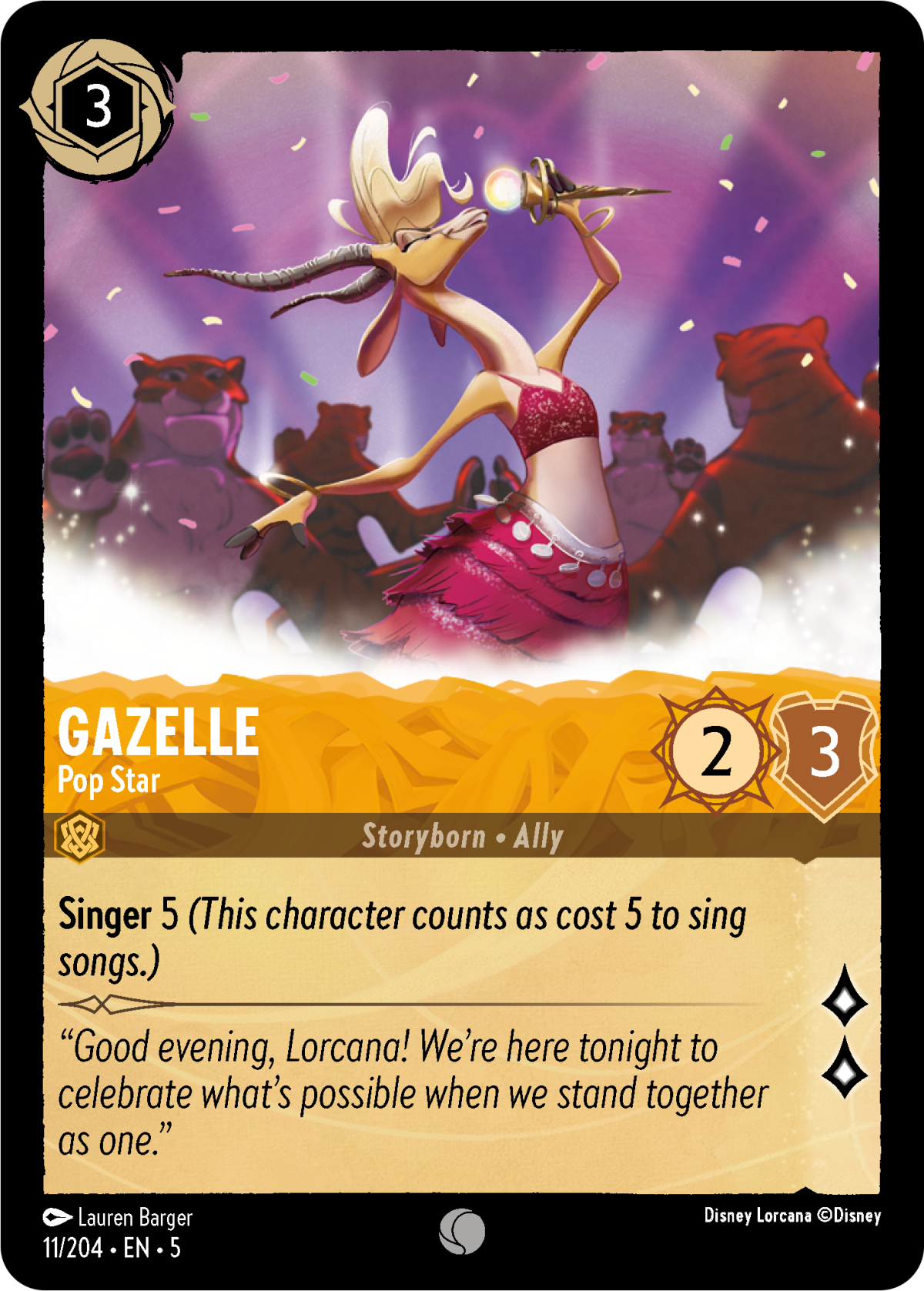 Gazelle - Pop Star - Mushu Report (Lorcana Wiki)