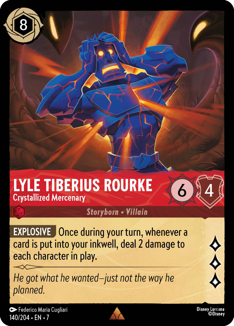 Lyle Tiberius Rourke - Crystallized Mercenary - Mushu Report (Lorcana Wiki)