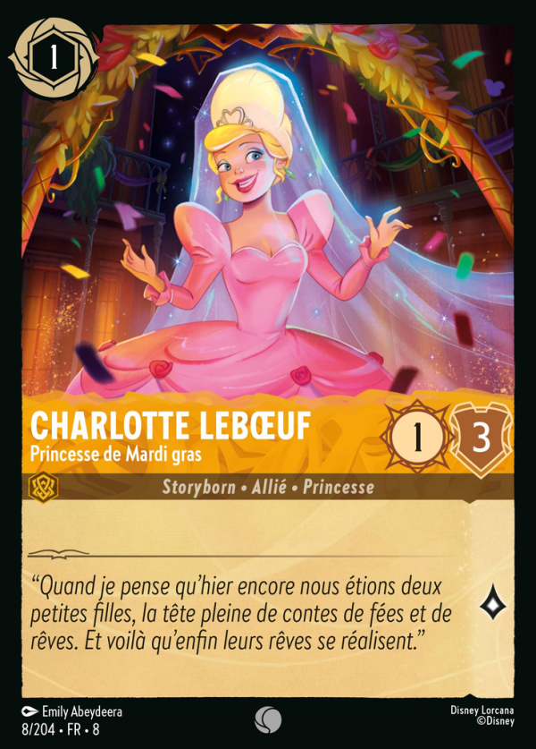 Charlotte La Bouff - Mardi Gras Princess - Mushu Report (Lorcana Wiki)