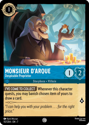 Monsieur D'Arque - Despicable Proprietor - Mushu Report (Lorcana Wiki)