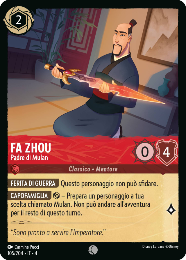 Fa Zhou - Mulan's Father - Mushu Report (Lorcana Wiki)
