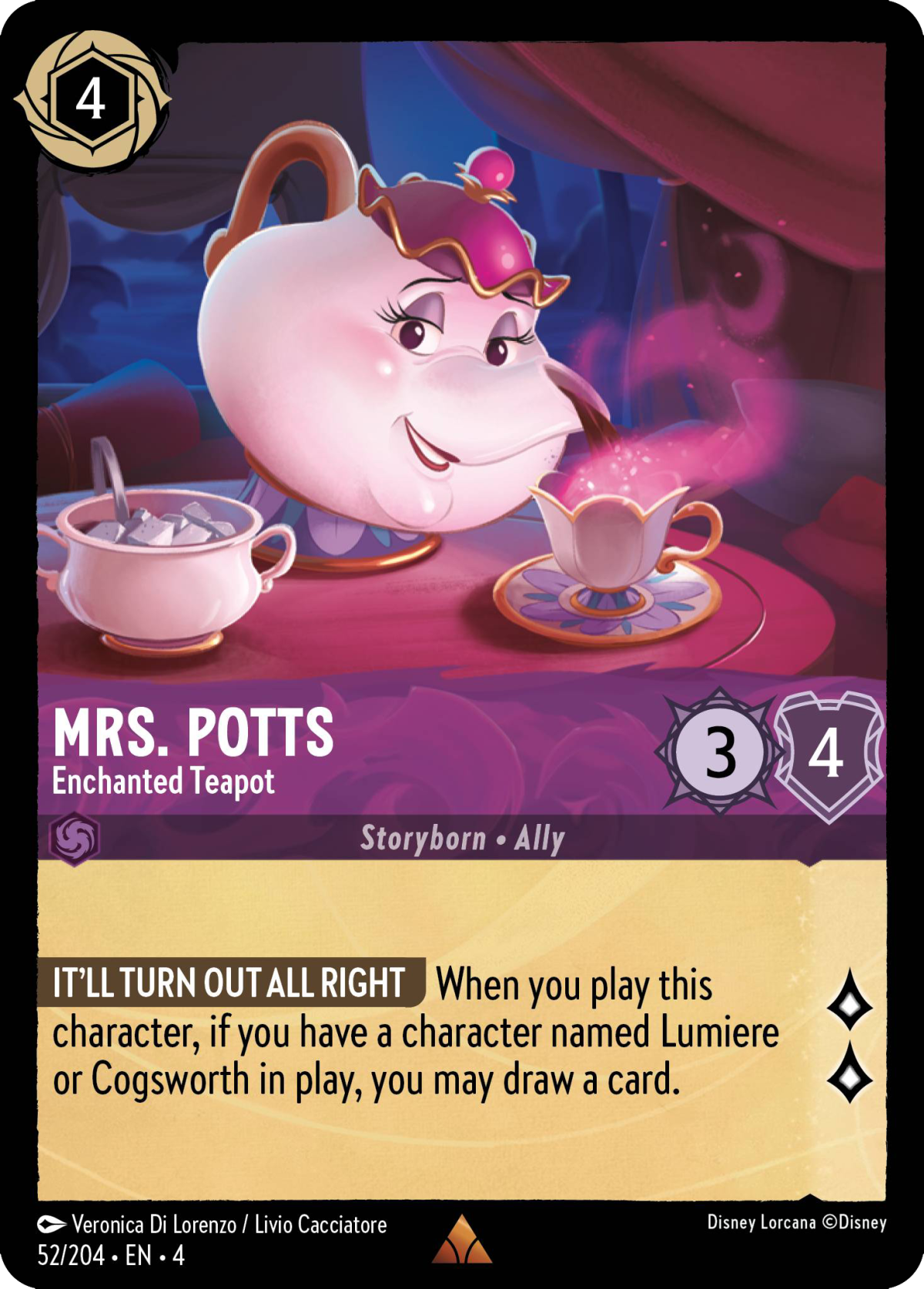 Mrs. Potts - Enchanted Teapot - Mushu Report (Lorcana Wiki)