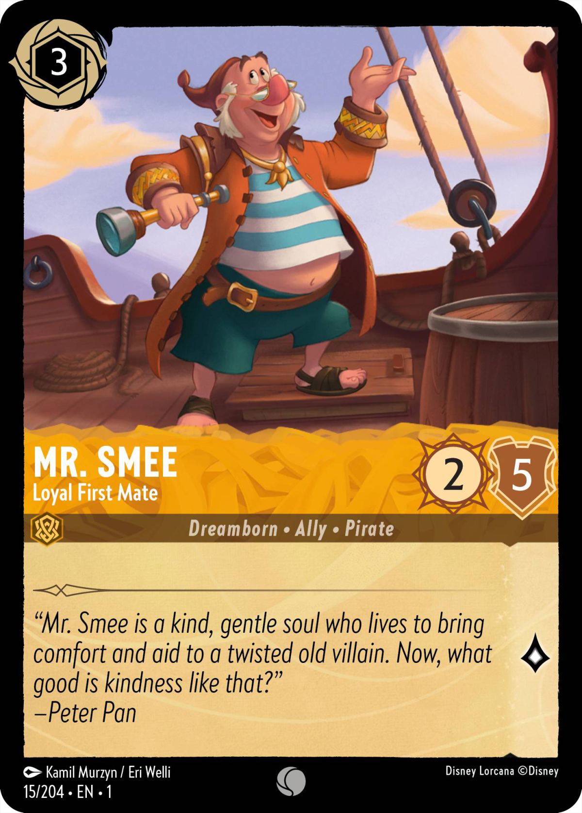 Mr. Smee - Loyal First Mate - Mushu Report (Lorcana Wiki)