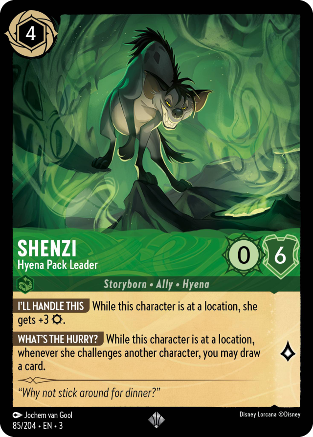 Shenzi - Hyena Pack Leader - Mushu Report (Lorcana Wiki)
