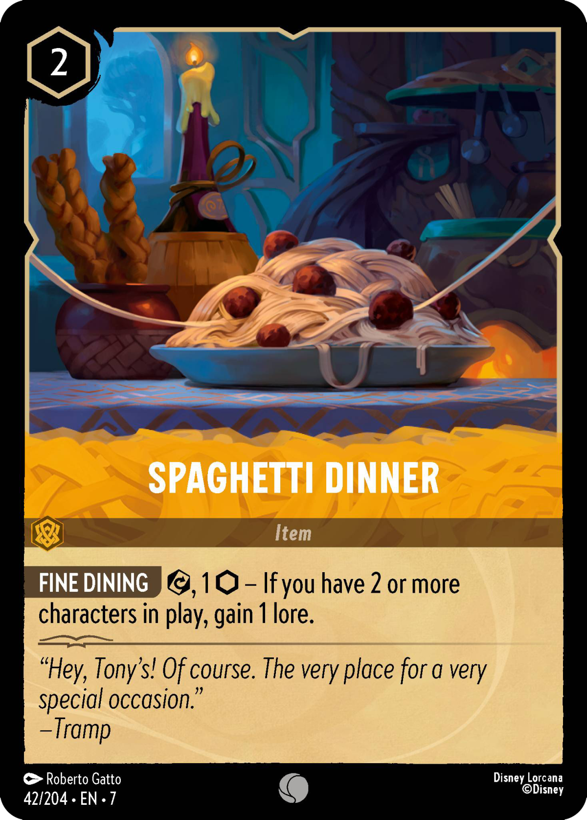 Spaghetti Dinner - Mushu Report (Lorcana Wiki)