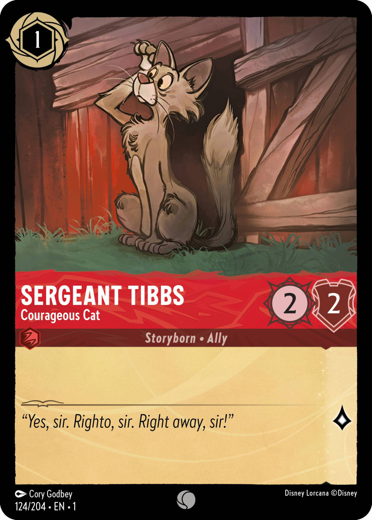 Sergeant Tibbs - Courageous Cat - Mushu Report (Lorcana Wiki)