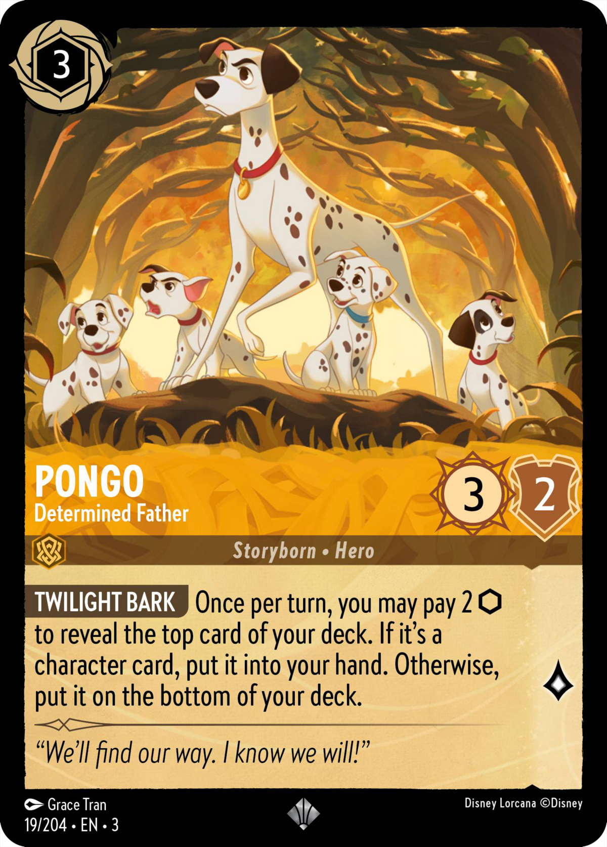Pongo - Determined Father - Mushu Report (Lorcana Wiki)
