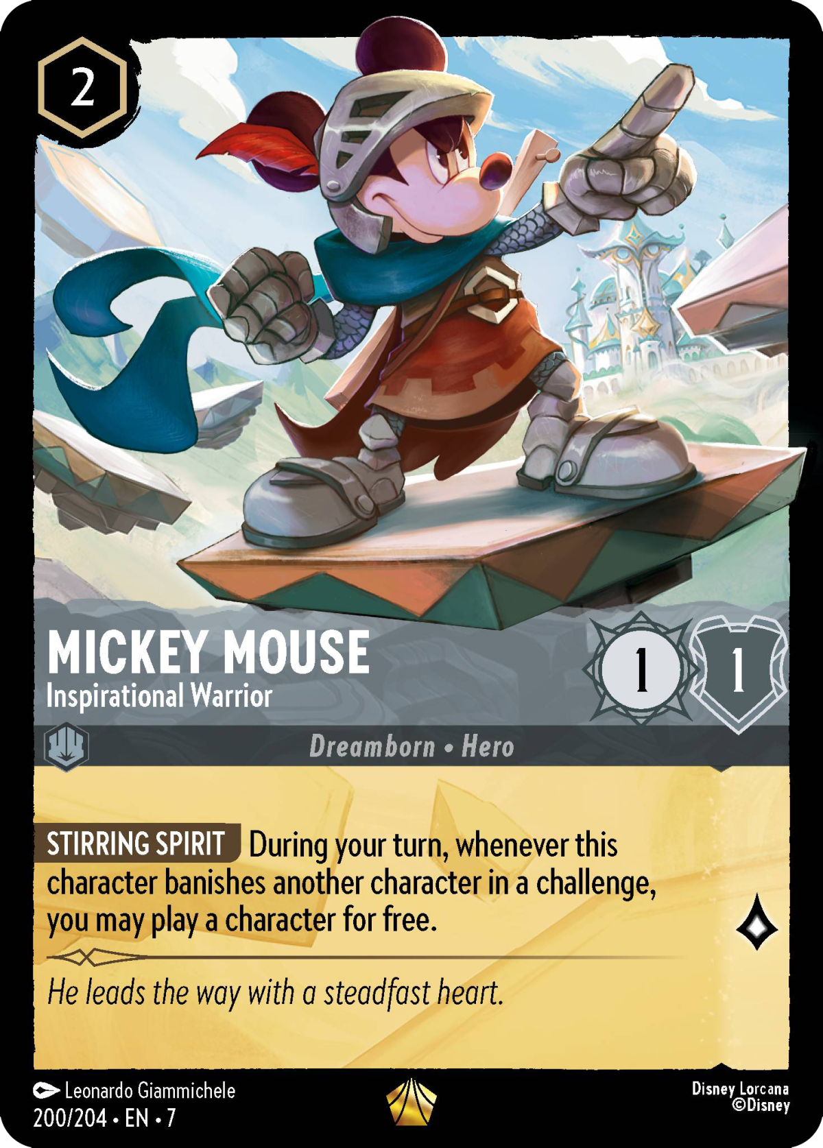 Mickey Mouse - Inspirational Warrior - Mushu Report (Lorcana Wiki)