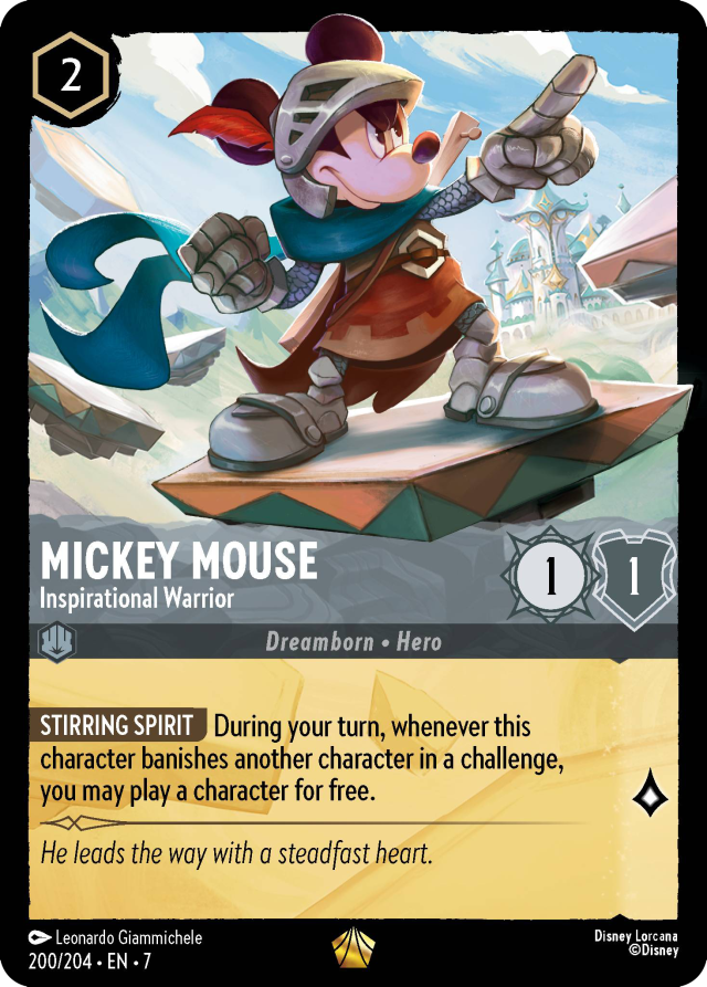 Mickey Mouse - Inspirational Warrior - Mushu Report (Lorcana Wiki)