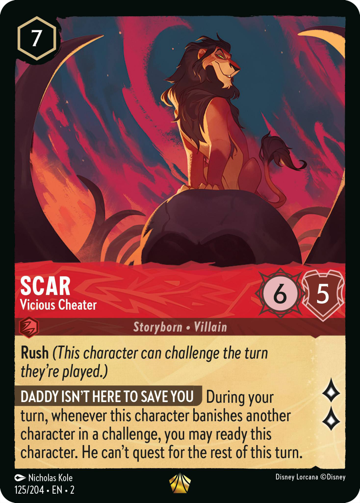 Scar - Vicious Cheater - Mushu Report (Lorcana Wiki)