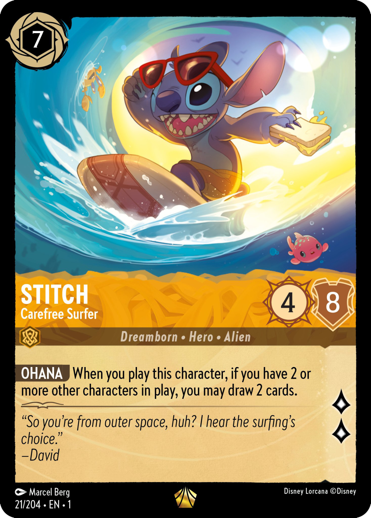 Stitch - Carefree Surfer - Mushu Report (Lorcana Wiki)