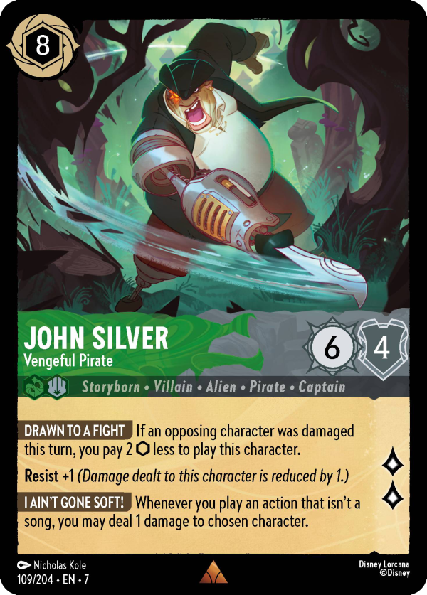 John Silver - Vengeful Pirate - Mushu Report (Lorcana Wiki)