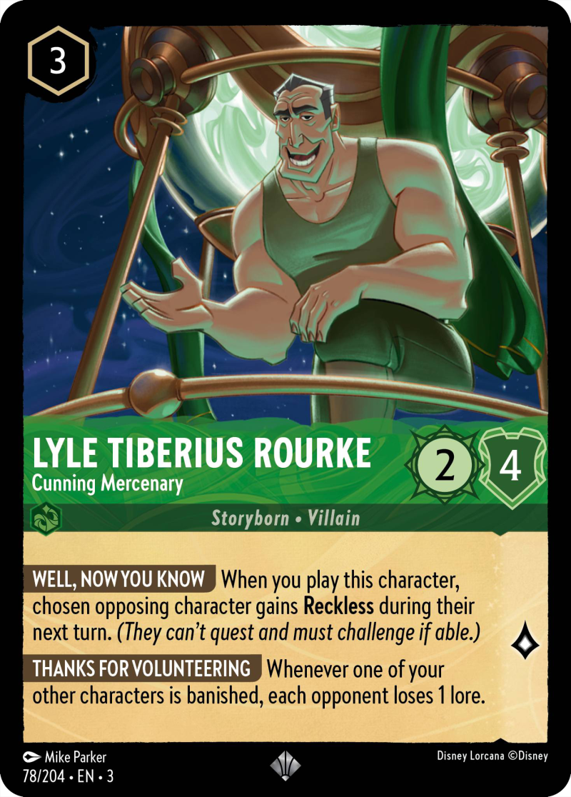 Lyle Tiberius Rourke - Cunning Mercenary - Mushu Report (Lorcana Wiki)
