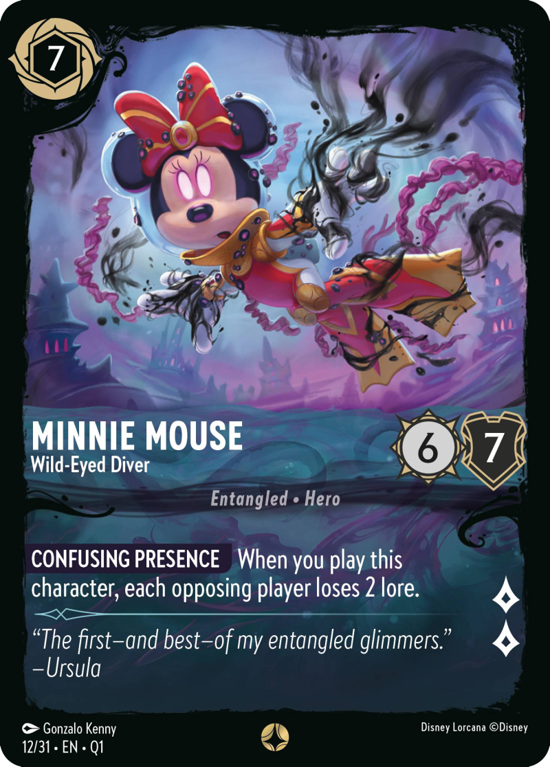 Minnie Mouse - Wild-Eyed Diver - Mushu Report (Lorcana Wiki)