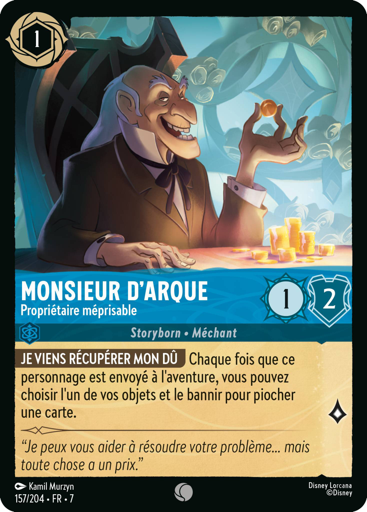 Monsieur D'Arque (character) - Mushu Report (Lorcana Wiki)