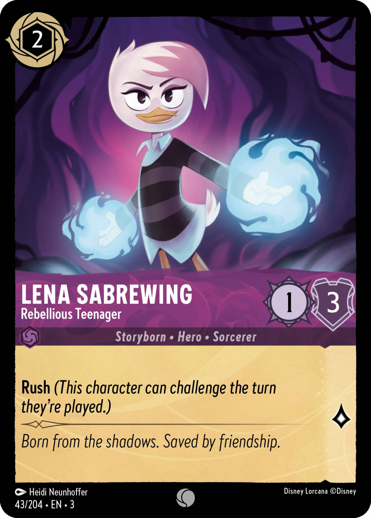 Lena Sabrewing (character) - Mushu Report (Lorcana Wiki)