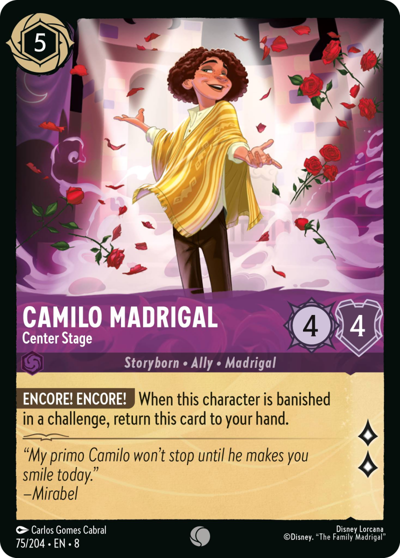 Camilo Madrigal - Center Stage - Mushu Report (Lorcana Wiki)