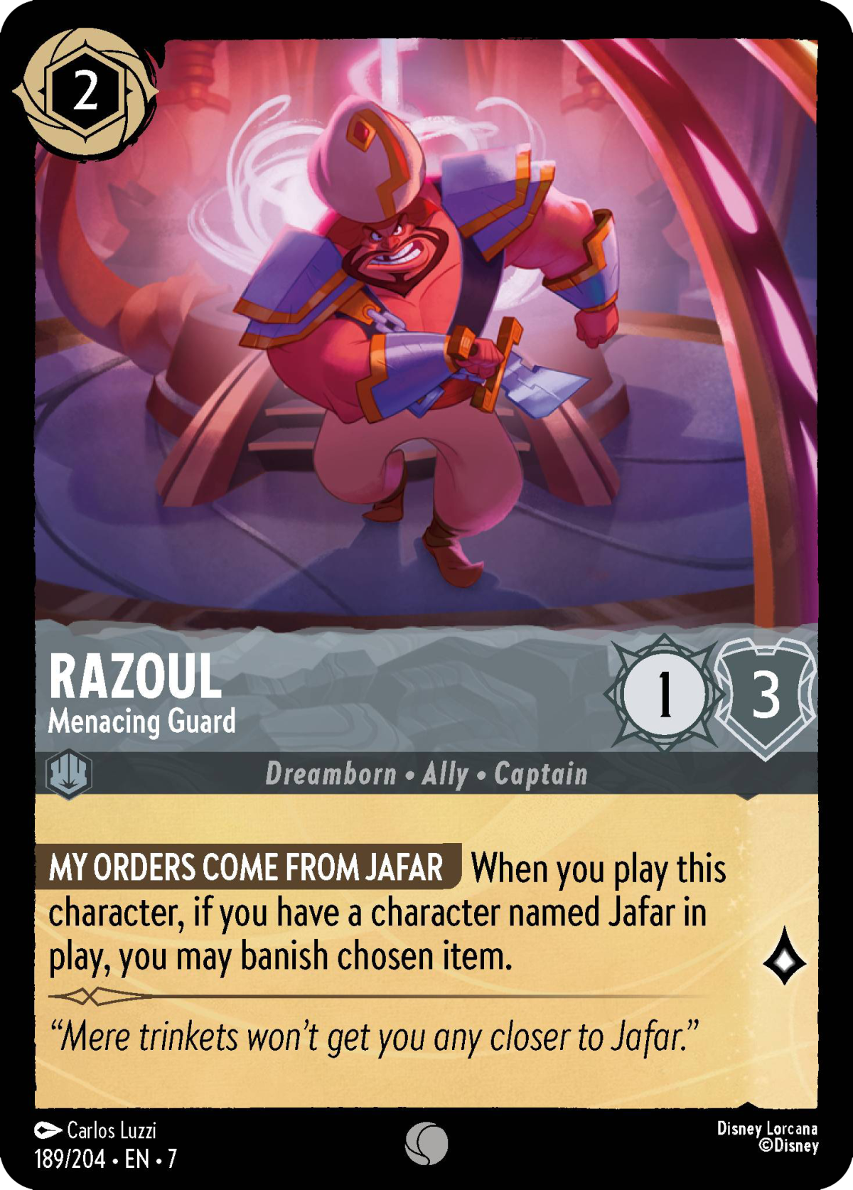 Razoul - Menacing Guard - Mushu Report (Lorcana Wiki)