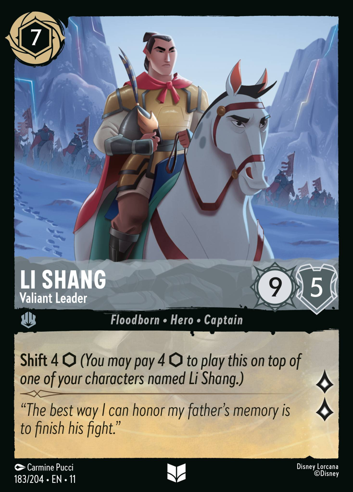 Li Shang - Valiant Leader - Mushu Report (Lorcana Wiki)