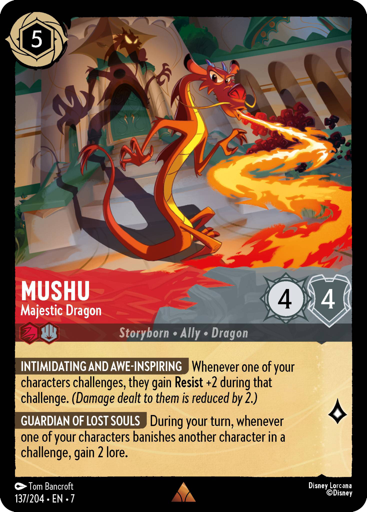 Mushu Majestic Dragon Mushu Report Lorcana Wiki