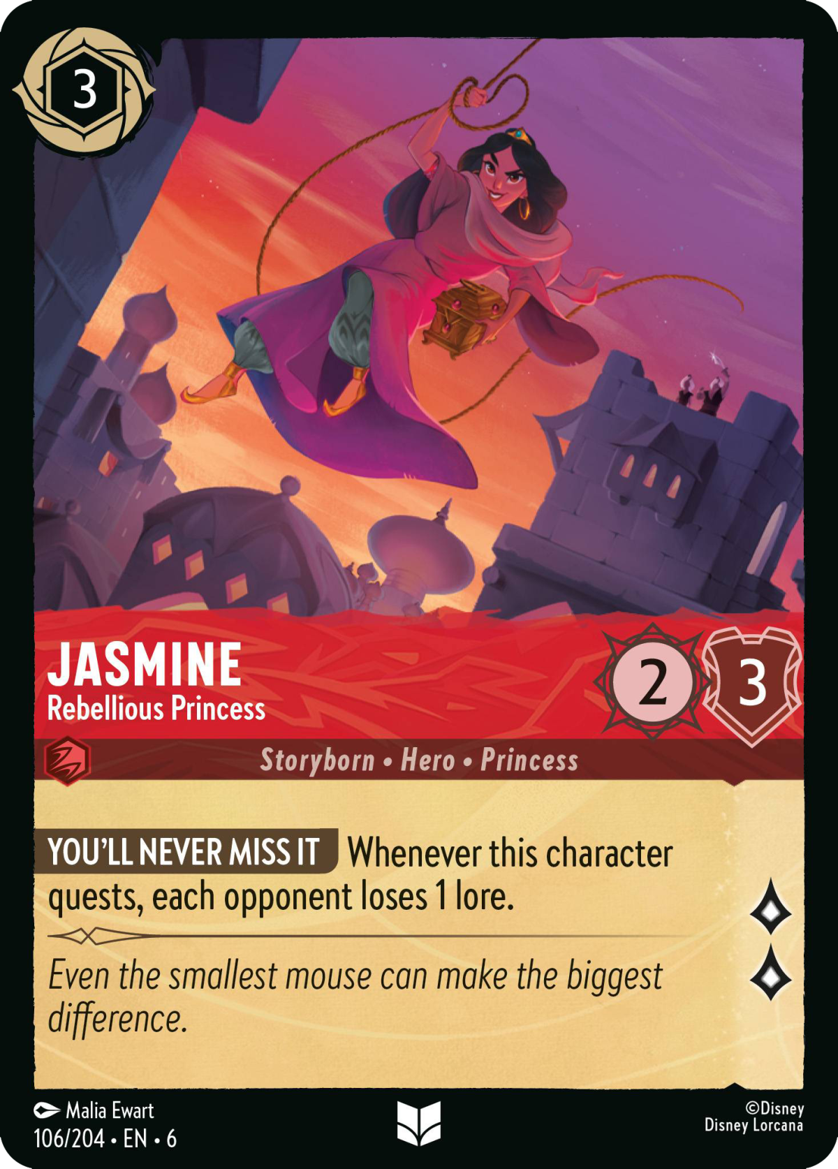 Jasmine - Rebellious Princess - Mushu Report (Lorcana Wiki)