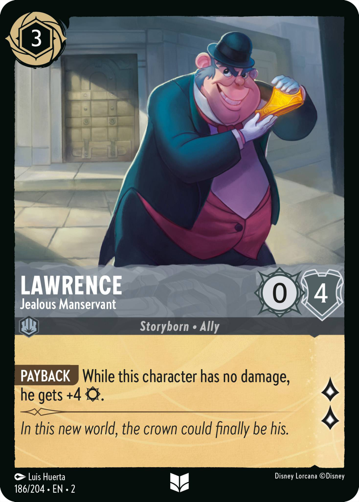 Lawrence - Jealous Manservant - Mushu Report (Lorcana Wiki)