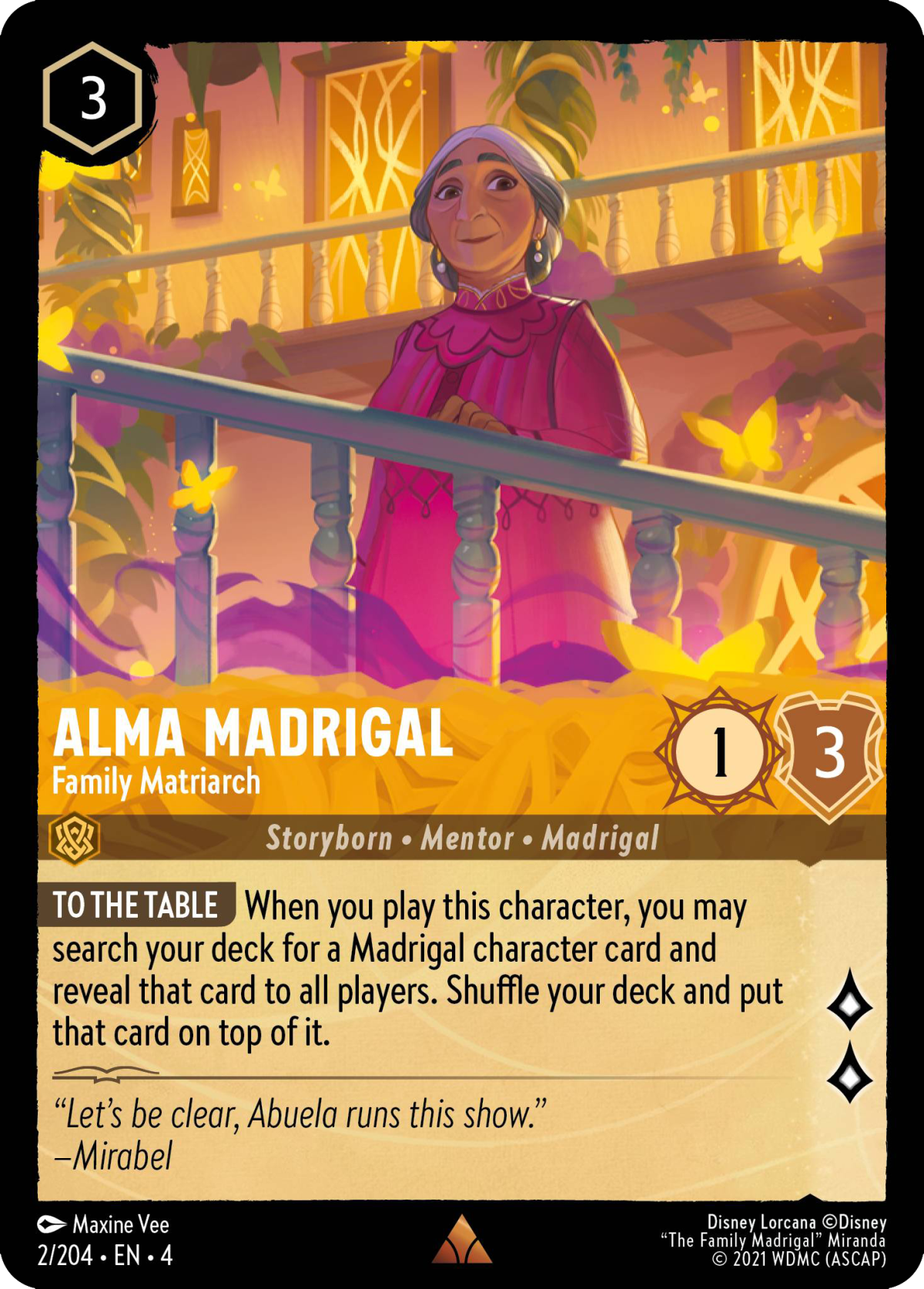 Alma Madrigal (character) - Mushu Report (Lorcana Wiki)