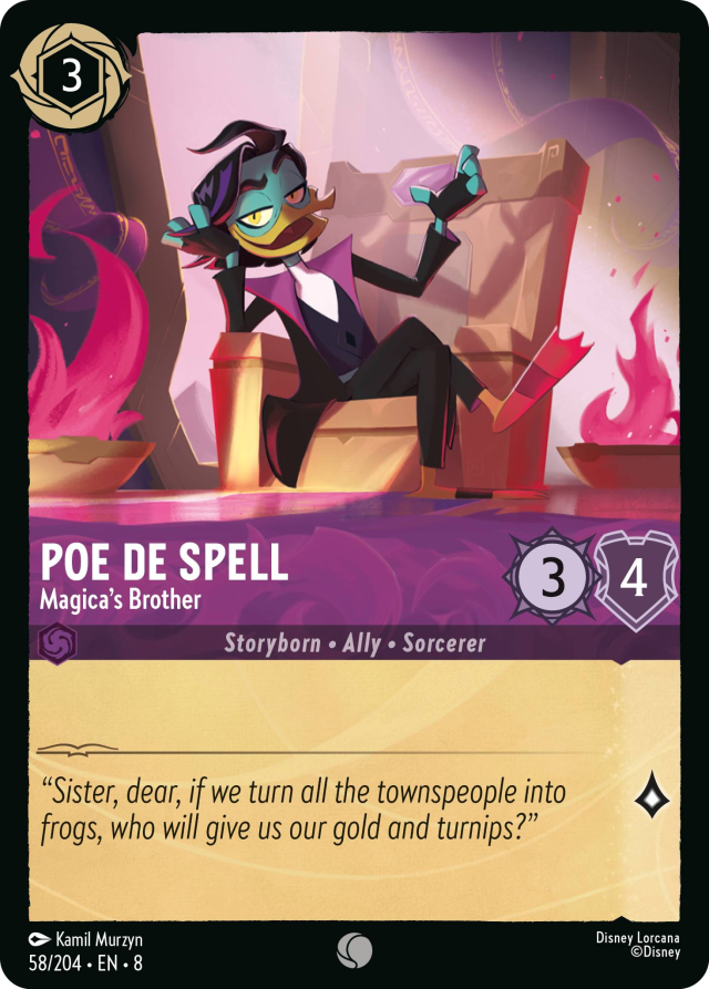 Poe De Spell (character) - Mushu Report (Lorcana Wiki)
